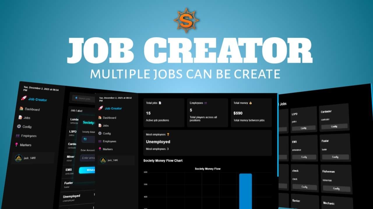 SOLAR SCRIPTS · JOB CREATOR[ESX/QB/QBOX]