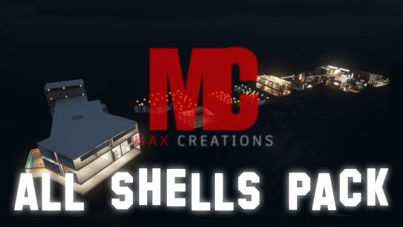 Max Creations | 8 Shells Pack ( 4 Furnished + 4 unfurnished )