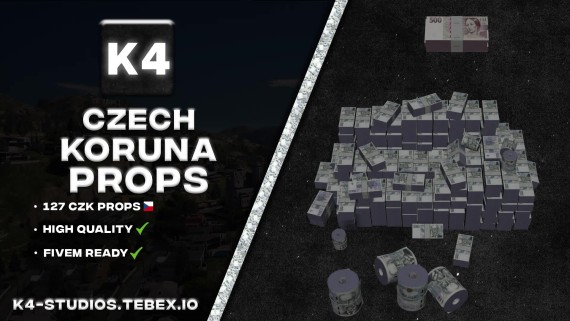 K4 STUDIOS · Czech Koruna Money Props