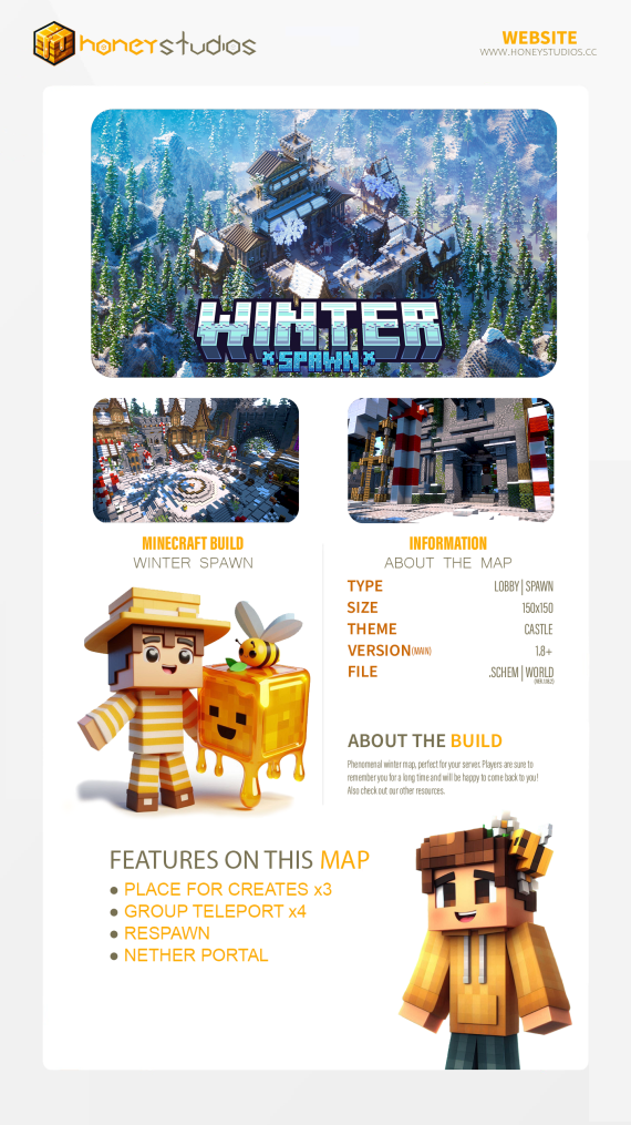 HoneyStudios | WINTER Survival SMP Spawn | Lobby