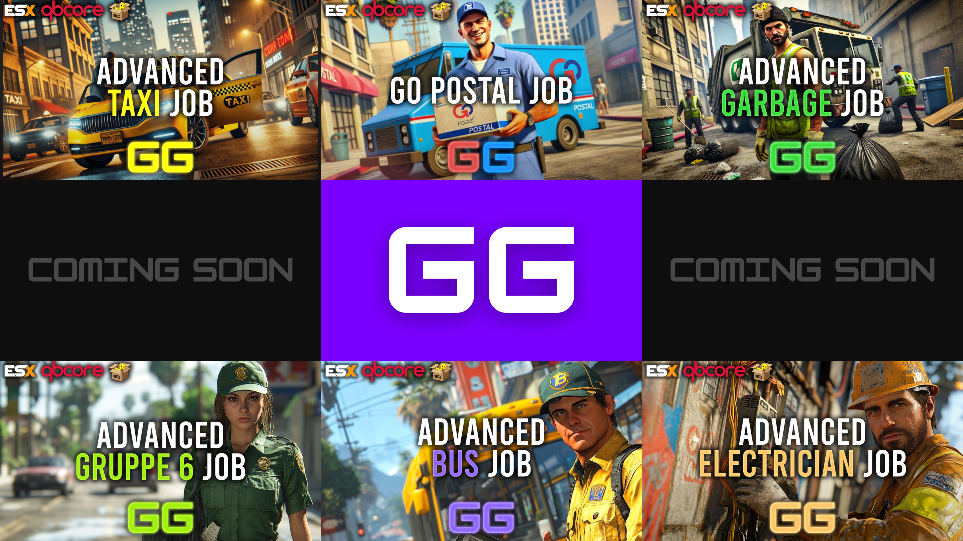 GG Studio Jobs Bundle | GG Studio | QBCore, QBox & ESX FiveM Scripts