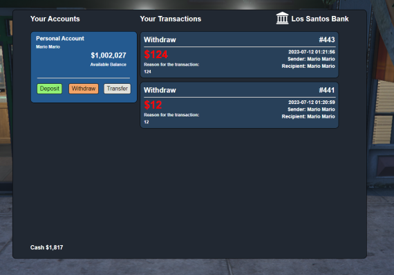 NL Development | [ESX] NL Banking + NL Text UI