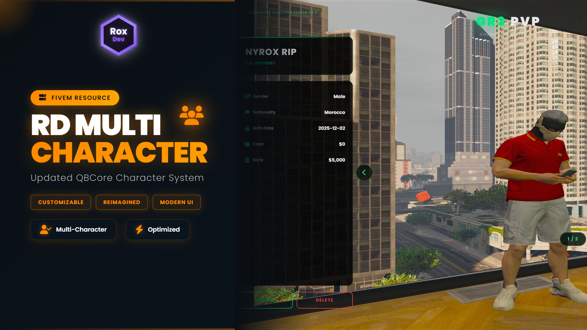 RoxDev · RD Multi Character - Modern Edition | QBCore