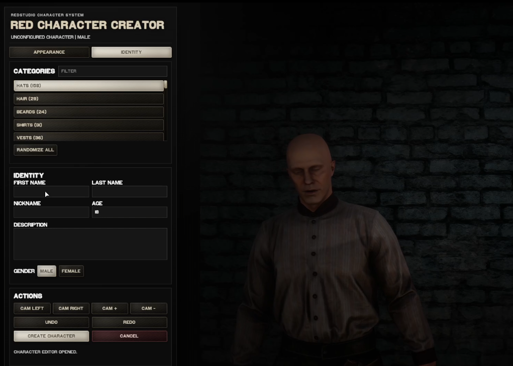 RedStudioScripts · Advanced RedM character creator