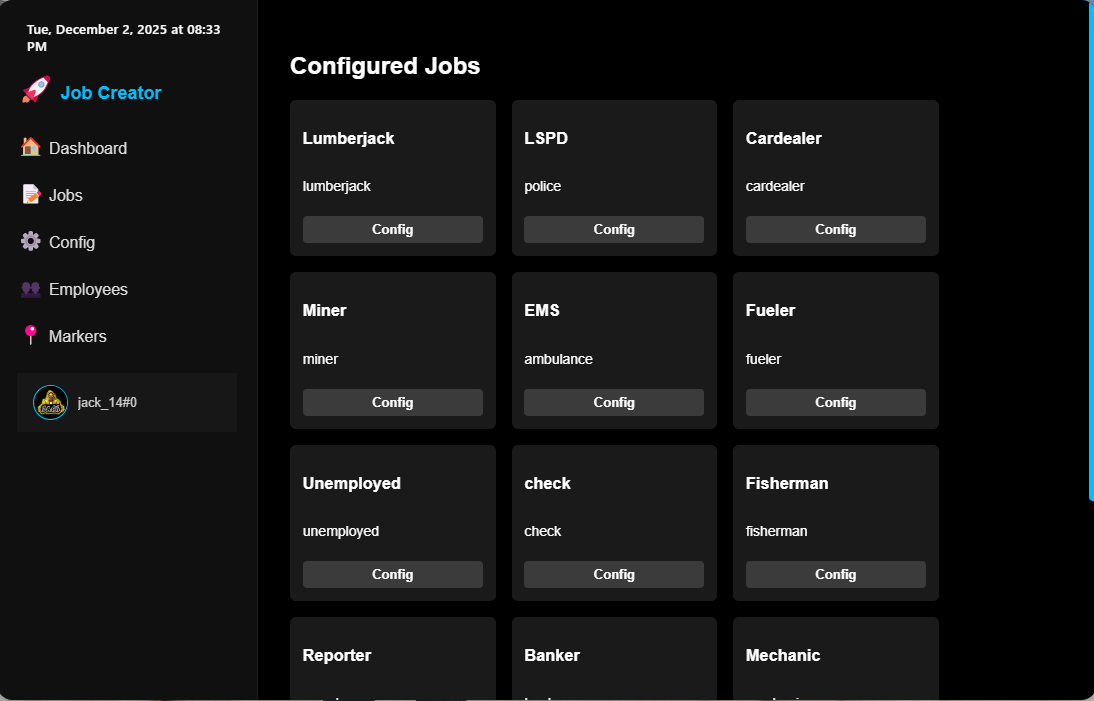 SOLAR SCRIPTS · JOB CREATOR[ESX/QB/QBOX]