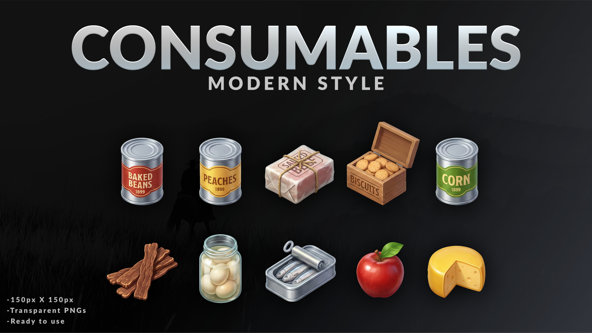 Lamsa Store · [Modern Style] Consumables Pack - PNG Icons