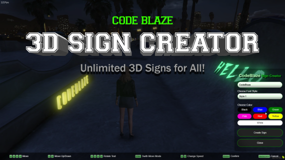 Code Blaze · 3D Sign Creator: Customizable Neon Text for FiveM [Subscribe]
