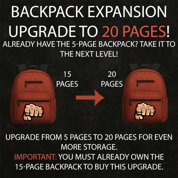 RustPunch.Net · Backpack Upgrade 15 -> 20 Pages