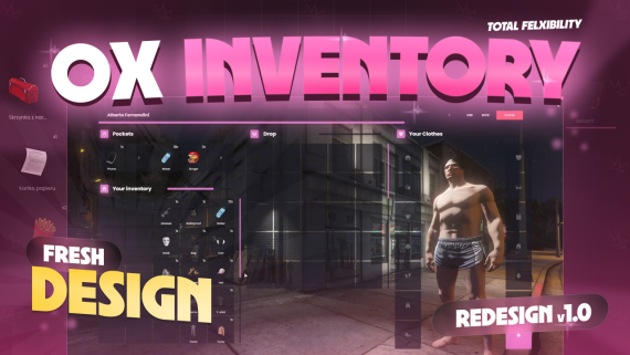 PinkFrog · ox_inventory redesign | clothes as items, hidden inv, cloned ped