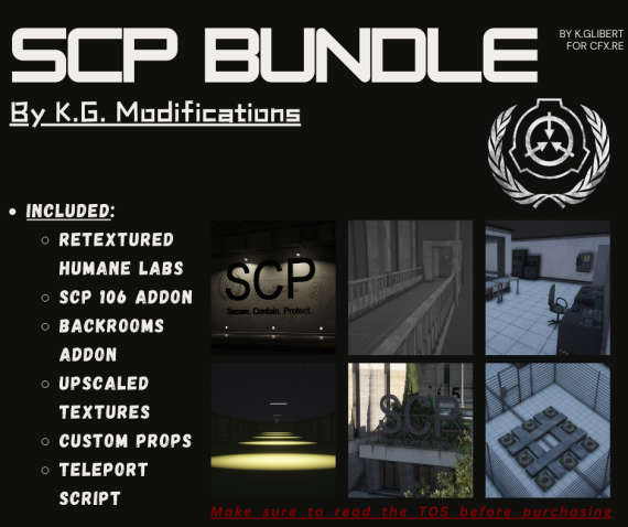 K.Gilbert's Modifications · SCP Retexture + SCP Props + 106 Interior + Backrooms Interior
