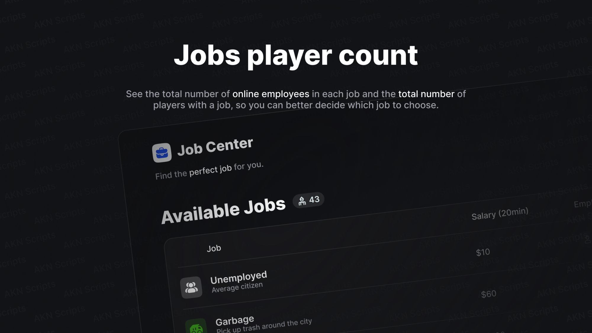 AKN Scripts · Job Center [ESX, QBCore, QBox]
