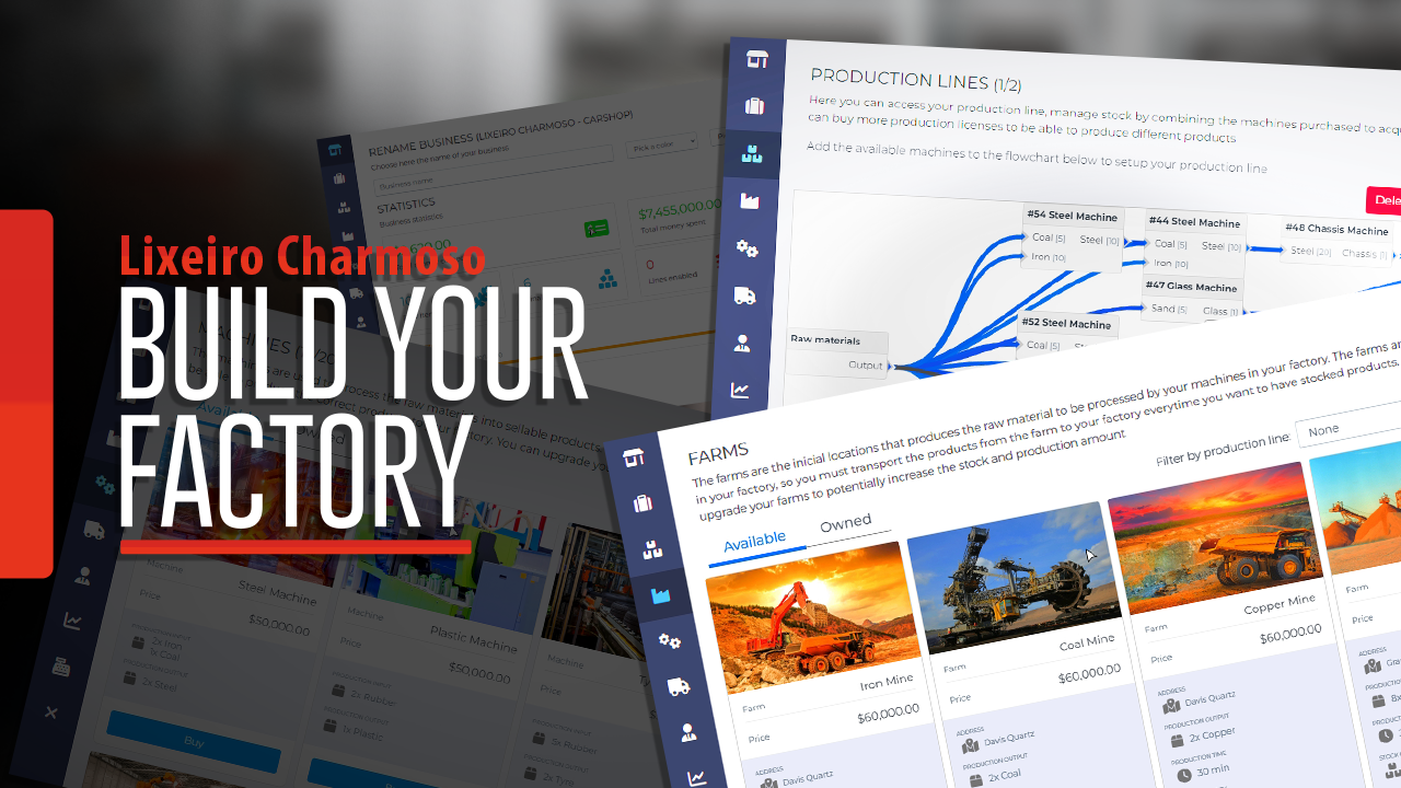 Lixeiro Charmoso · Build your Factory