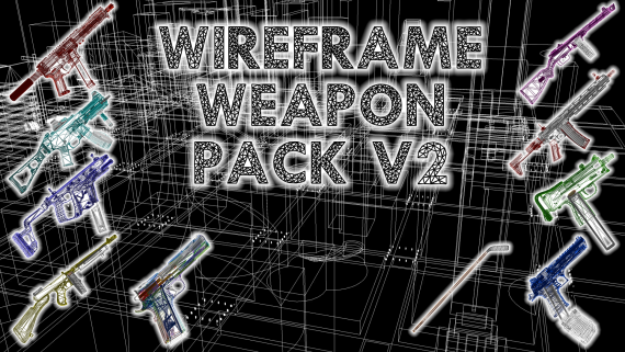 SW3RV DEPT · WIREFRAME WEAPON PACK V2