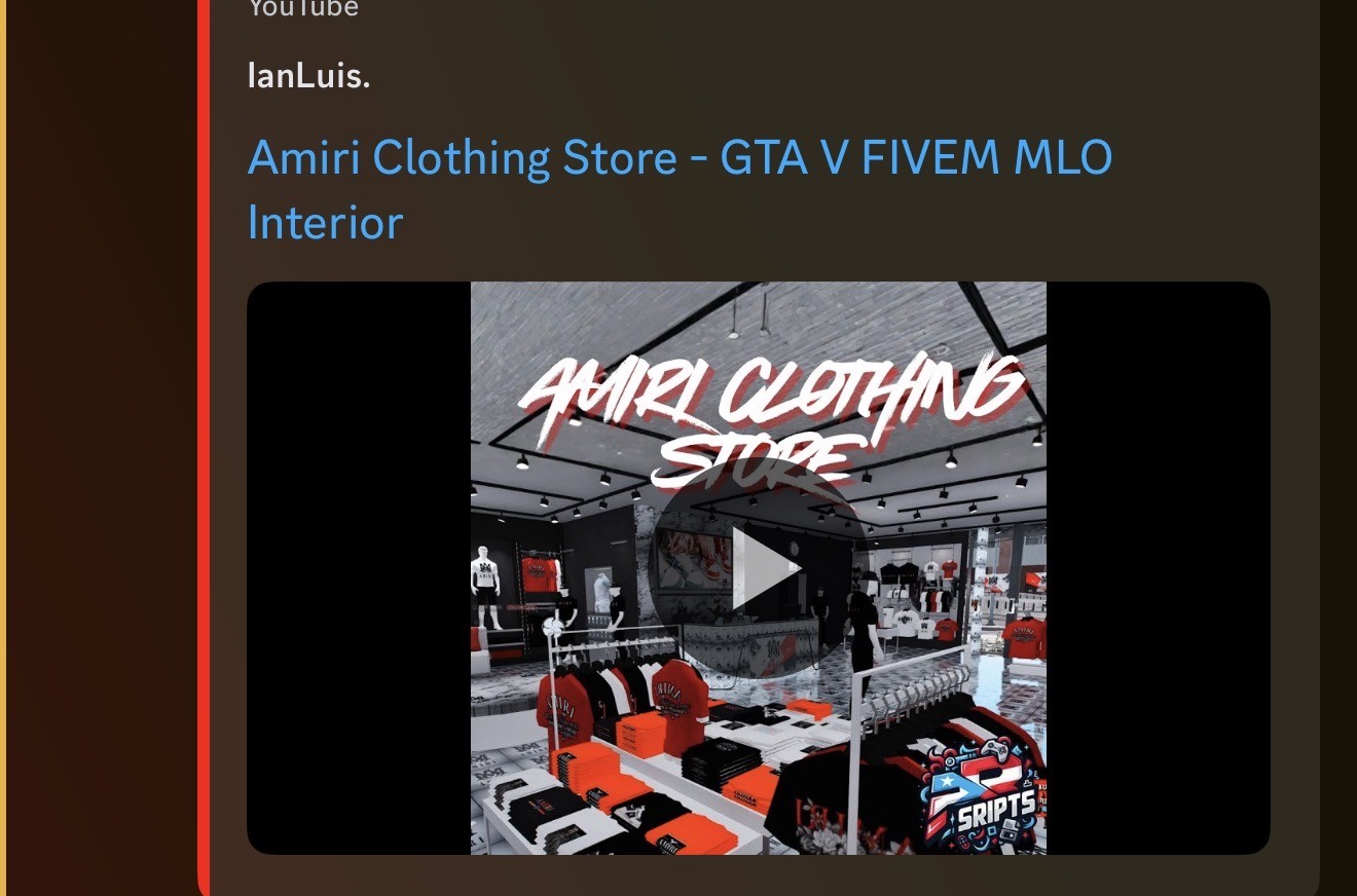 PR Scripts · Amiri Clothing Store - GTA V FIVEM MLO Interior AMIR