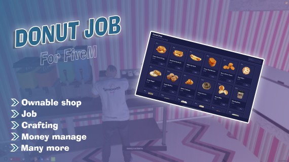 FiveM Donut Business Script QBCore | Ownable Donut Shop, Crafting, and Management! 🍩