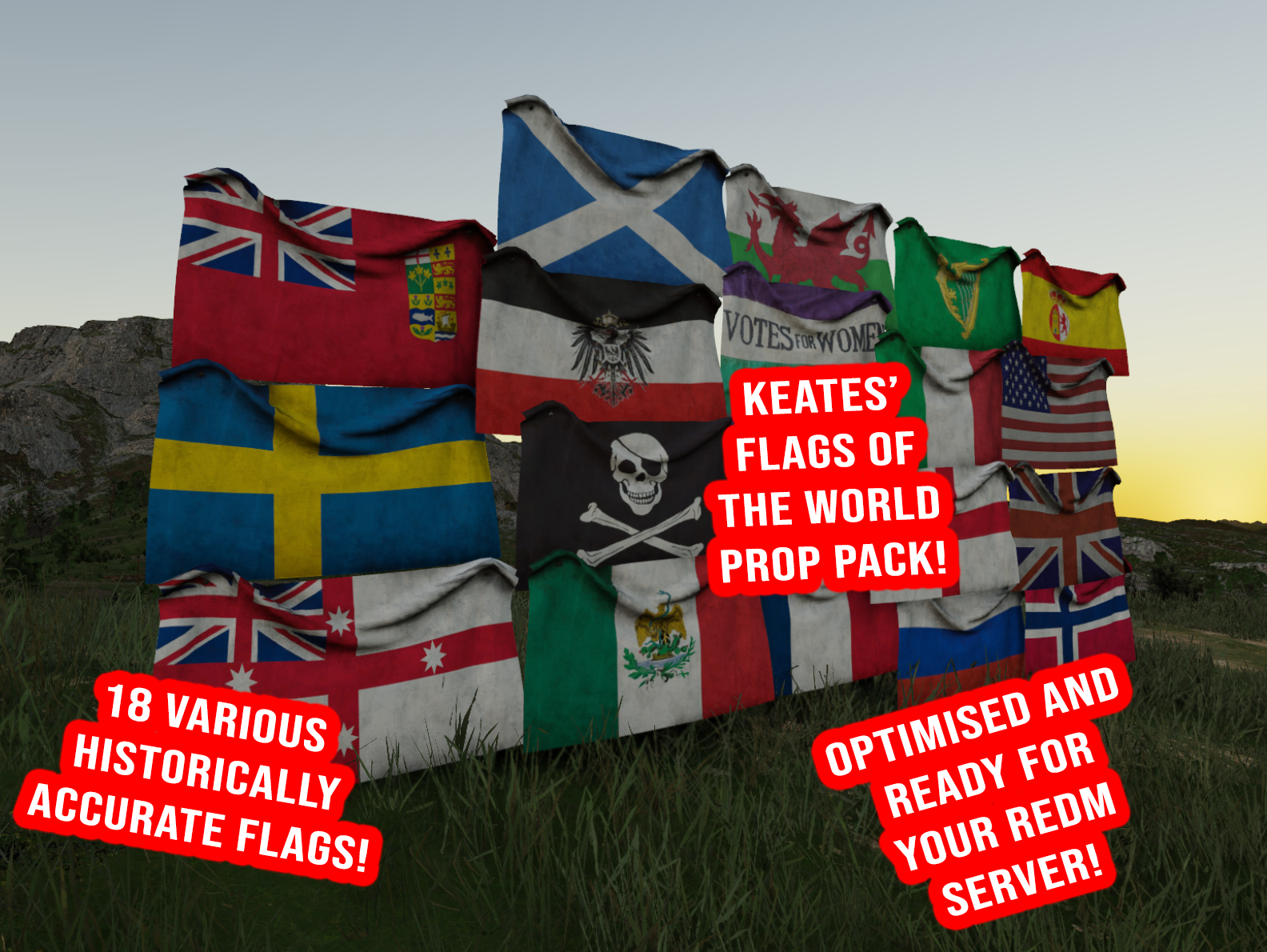 Keates Models · Flag Prop Pack - Flags of the World