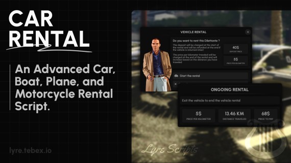 Lyre Scripts | Car Rental [ESX] [QBCORE] [QBOX]