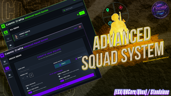 Cosmic Crafts · Advanced Squad System (ESX/QBCore/Qbox) / Standalone