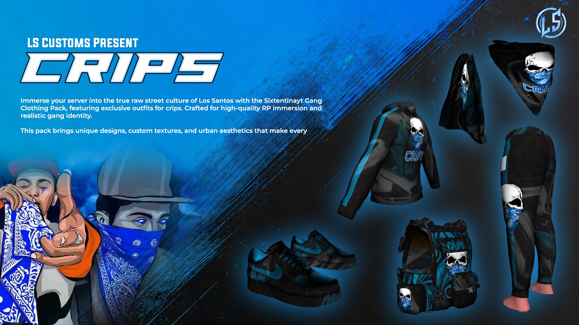 Nine Development · FiveM CRIPS Gang Clothing Pack