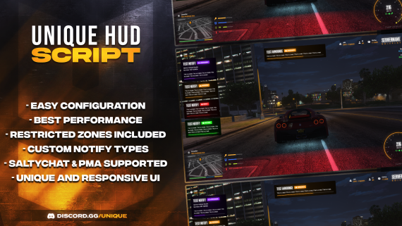 UNIQUE STUDIO | [ESX] Advanced HUD