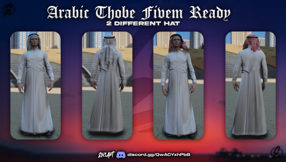 ensART Clothes · Arabic Thobe ( 2x Different Hat )