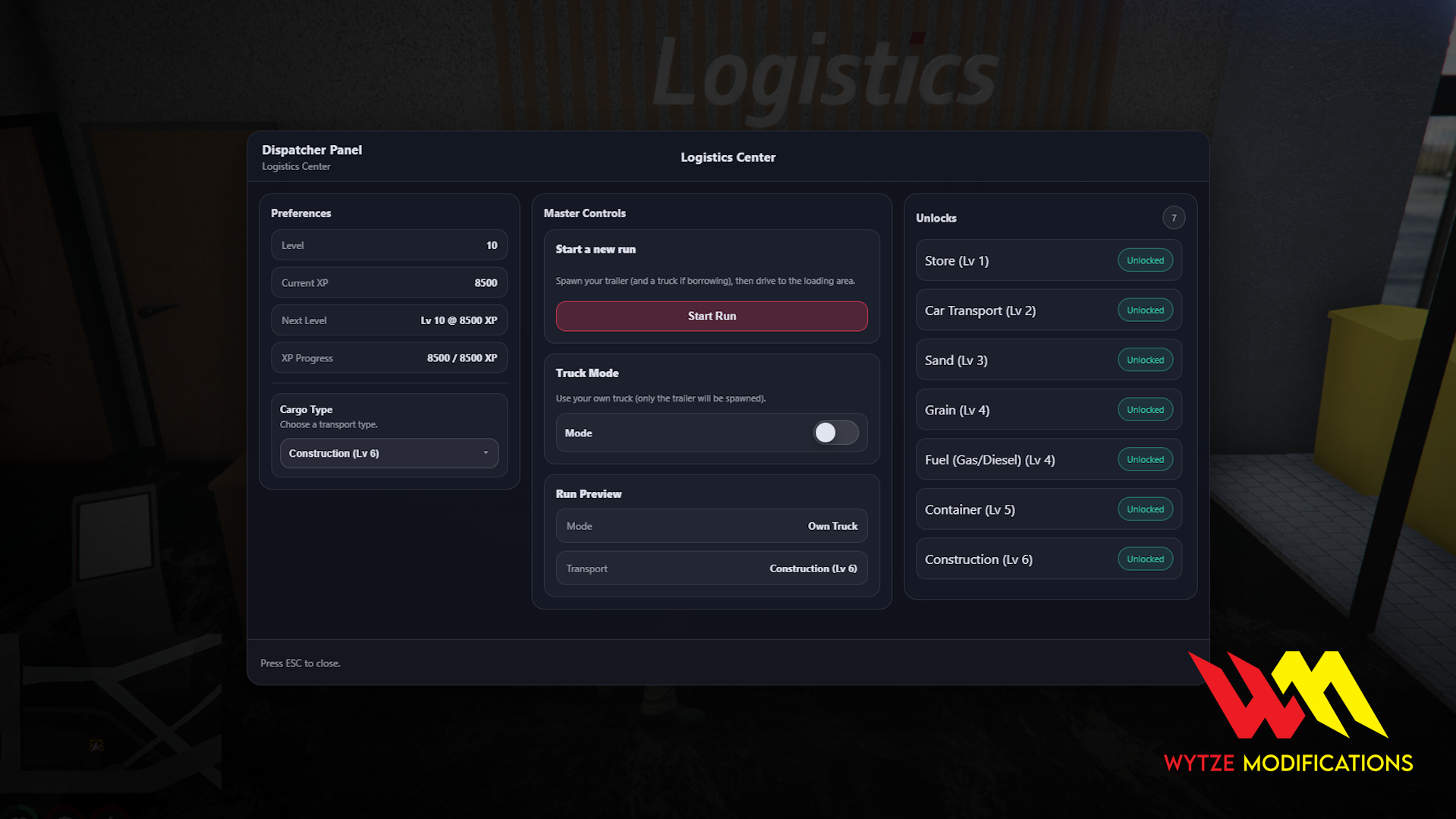 Wytze Modifications · Logistics Trucker