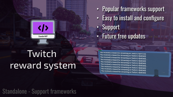 XanderWP FiveM scripts webstore | Twitch Reward System