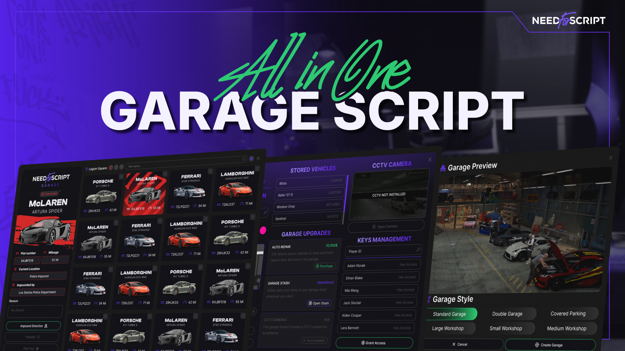 FiveM Garage Script Open Source | Police Garage | ESX QBCore QBox OXCore