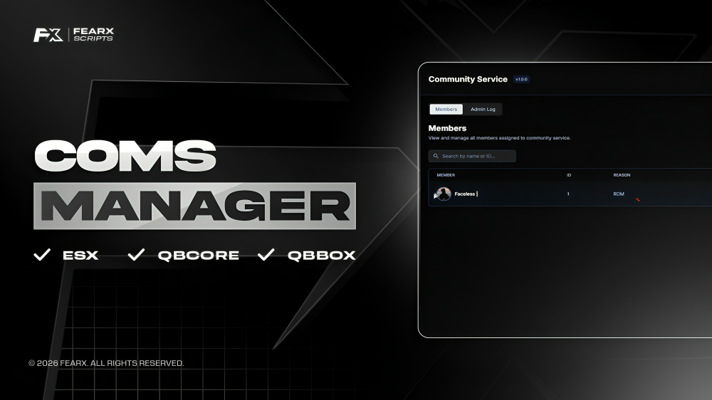 FearX Scripts · Advanced Community Service | ESX & QB