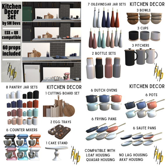 MadeByLex · Kitchen Decor Set Prop Pack - ESX + QB - 5M Devs by Lex420