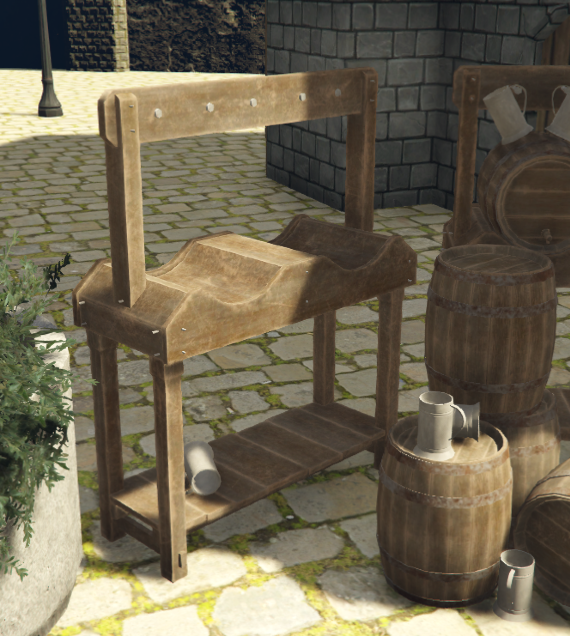 Croco Props · wooden beer barrel stand