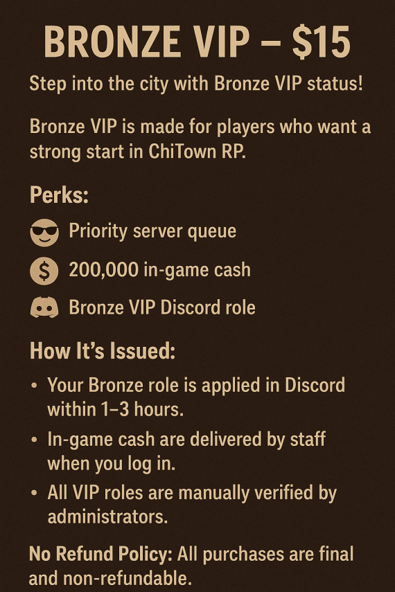 Metro Valley RP · Bronze VIP