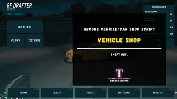 TheftDev Store | Vehicle Shop