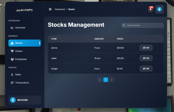 SOLAR SCRIPTS · SOLAR STORES [ESX/QB/QBOX]