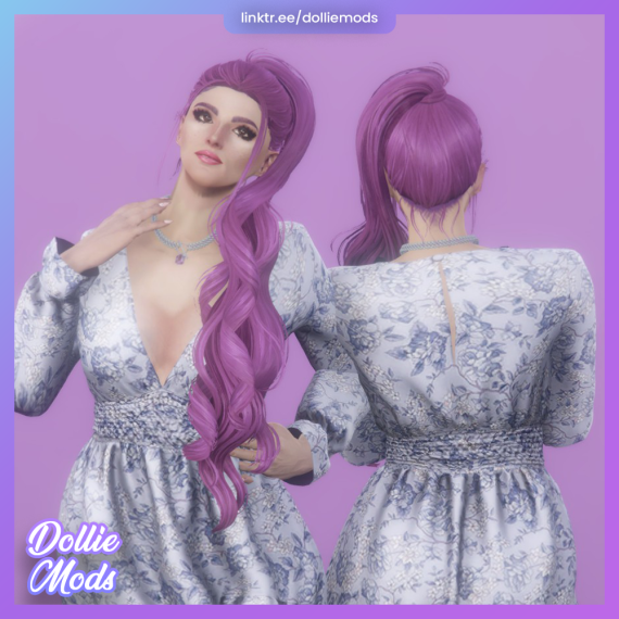 Dollie Mods | Long curly ponytail hairstyle