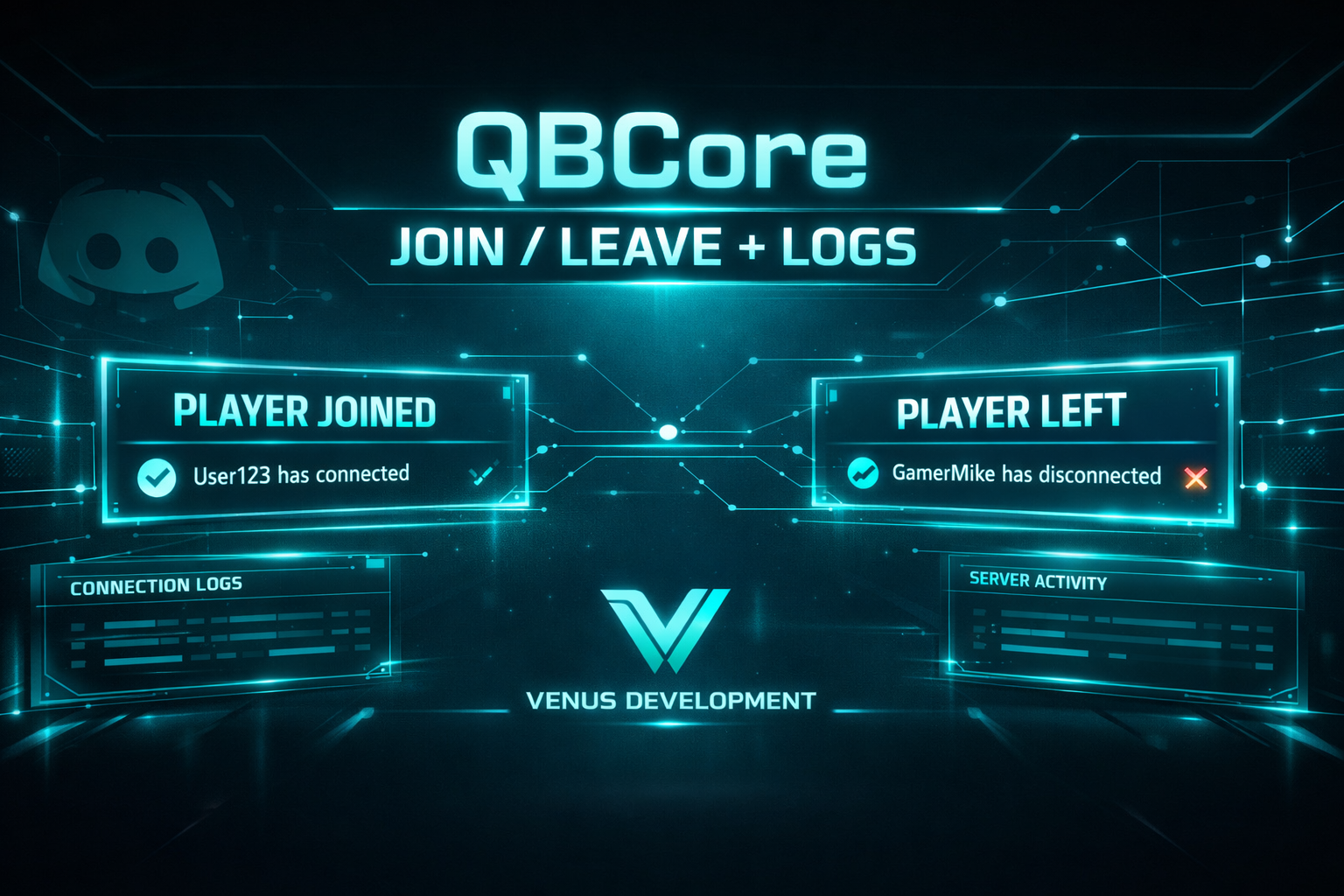 VENUS | FiveM Scripts · QBCore Join/Leave + Logs