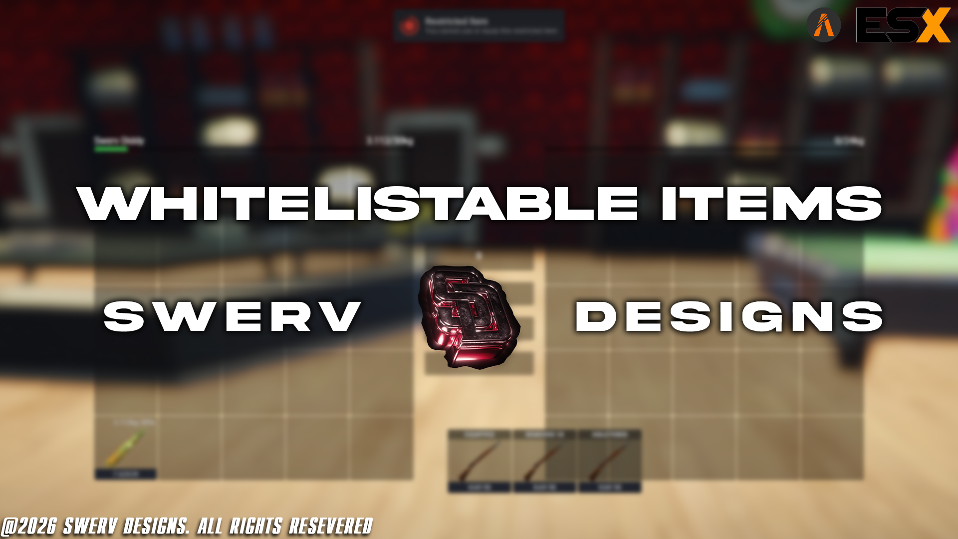 SW3RV DEPT · WHITELIST ITEMS (ESX & OX INVENTORY)