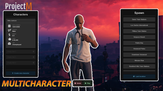Project M · pm_multicharacter | esx_multicharacter re design