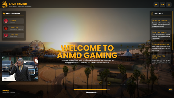 anmd-gaming · FiveM - Modern FiveM Loading Screen [ESX, QB, STANDALONE]