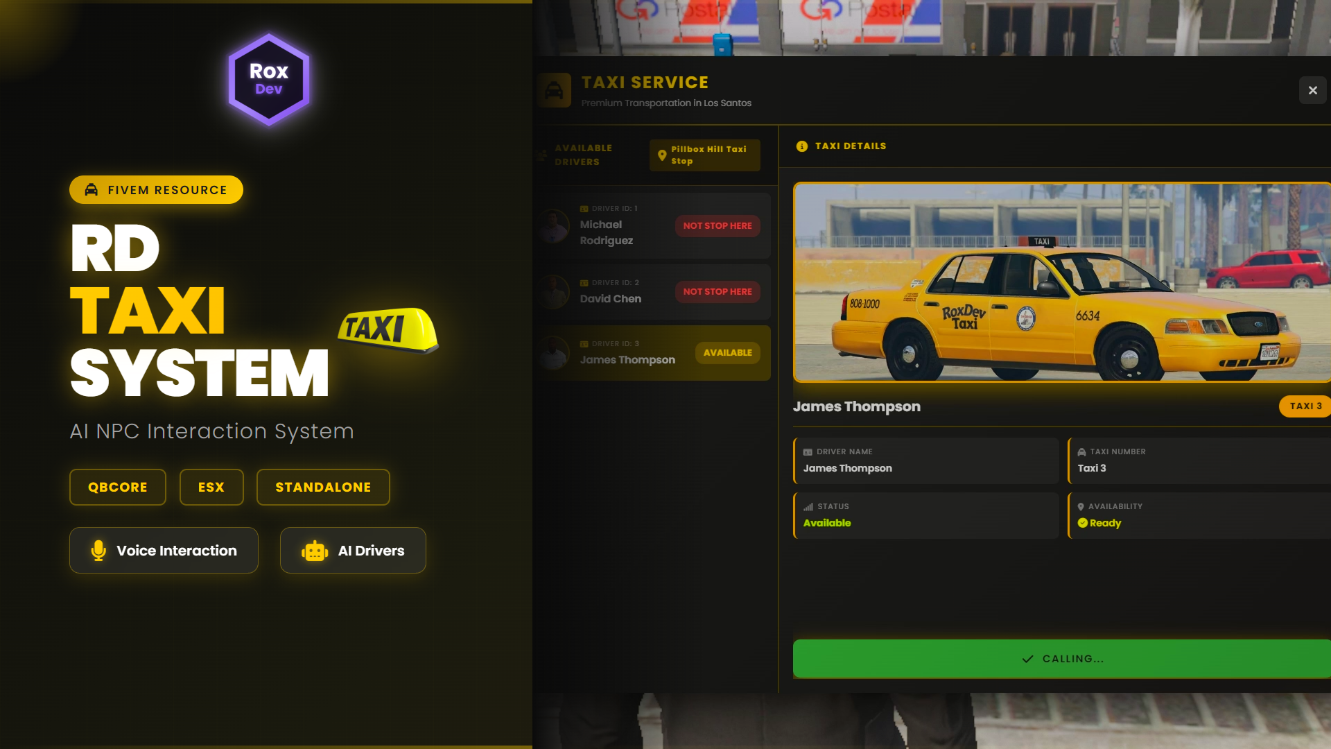 RoxDev · RD Taxi - Advanced AI NPC Taxi Service System