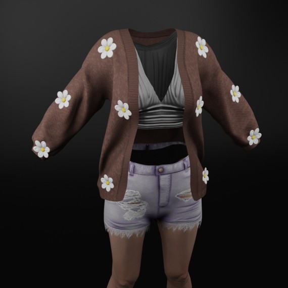 Pewe Studios Clothes · 057. CARDIGAN SET [F]