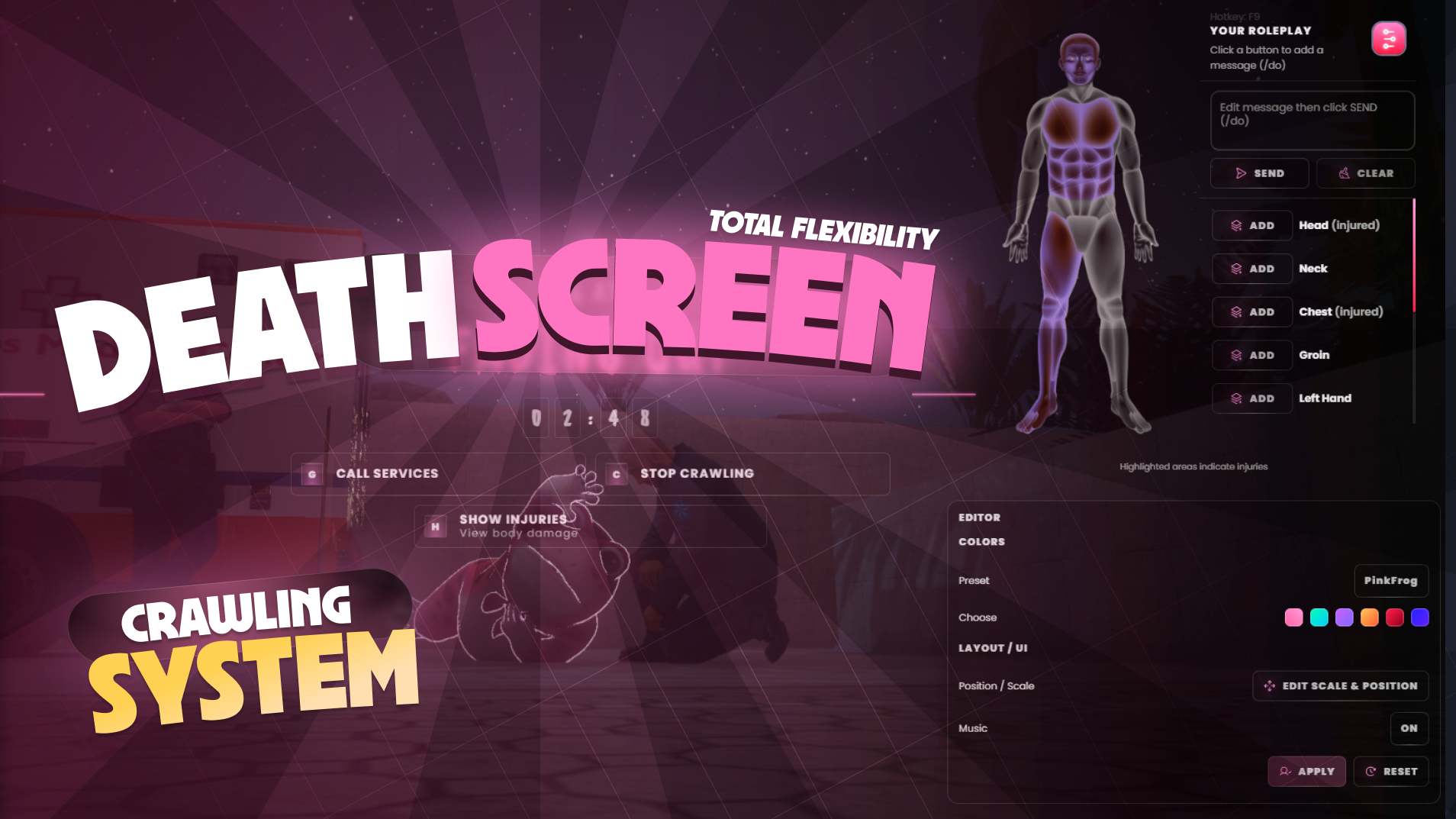 PinkFrog · Advanced DeathScreen | automatic /do commands | Damage ...