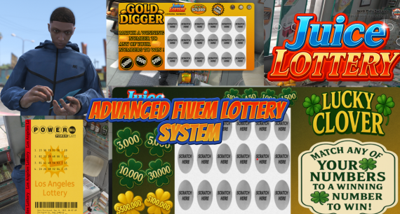 Juice's FiveM Store · Juice Lottery (FIVEM ADVANCED LOTTERY SYSTEM) (ESX , QB CORE & QBX)