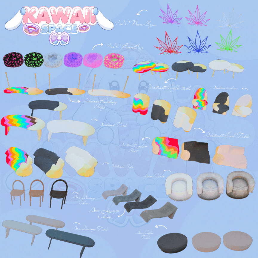 Kawaii Space · 🌸𝙈𝙚𝙙𝙞𝙪𝙢 𝙁𝙪𝙧𝙣𝙞𝙩𝙪𝙧𝙚 𝙋𝙖𝙘𝙠 - 𝟭𝟱𝟬 𝙋𝙧𝙤𝙥𝙨