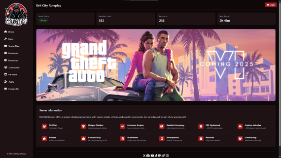 FiveO Development · 🎮 FiveM Server Community Website Template