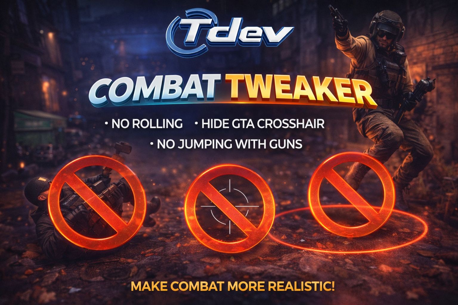 Tdev Scripts · Combat Tweaks - Enhance more realistic scenes ! [ESX]