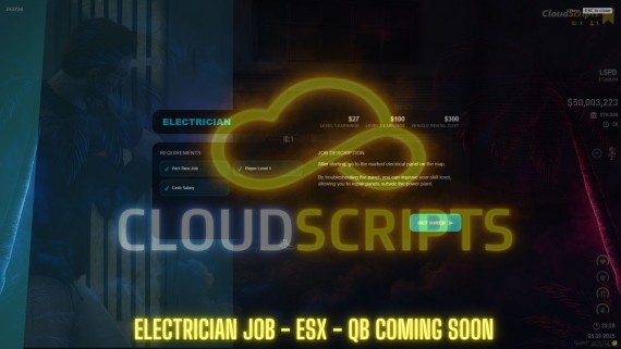 CloudScripts · ESX ELECTRICIAN JOB ( GRAND RP STYLE )