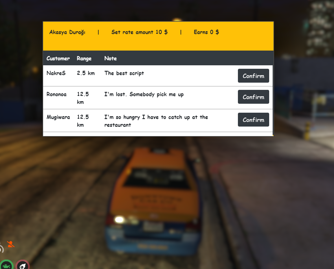 NakreS Development | [QBCore - ESX] Taxi Job (Open Source)