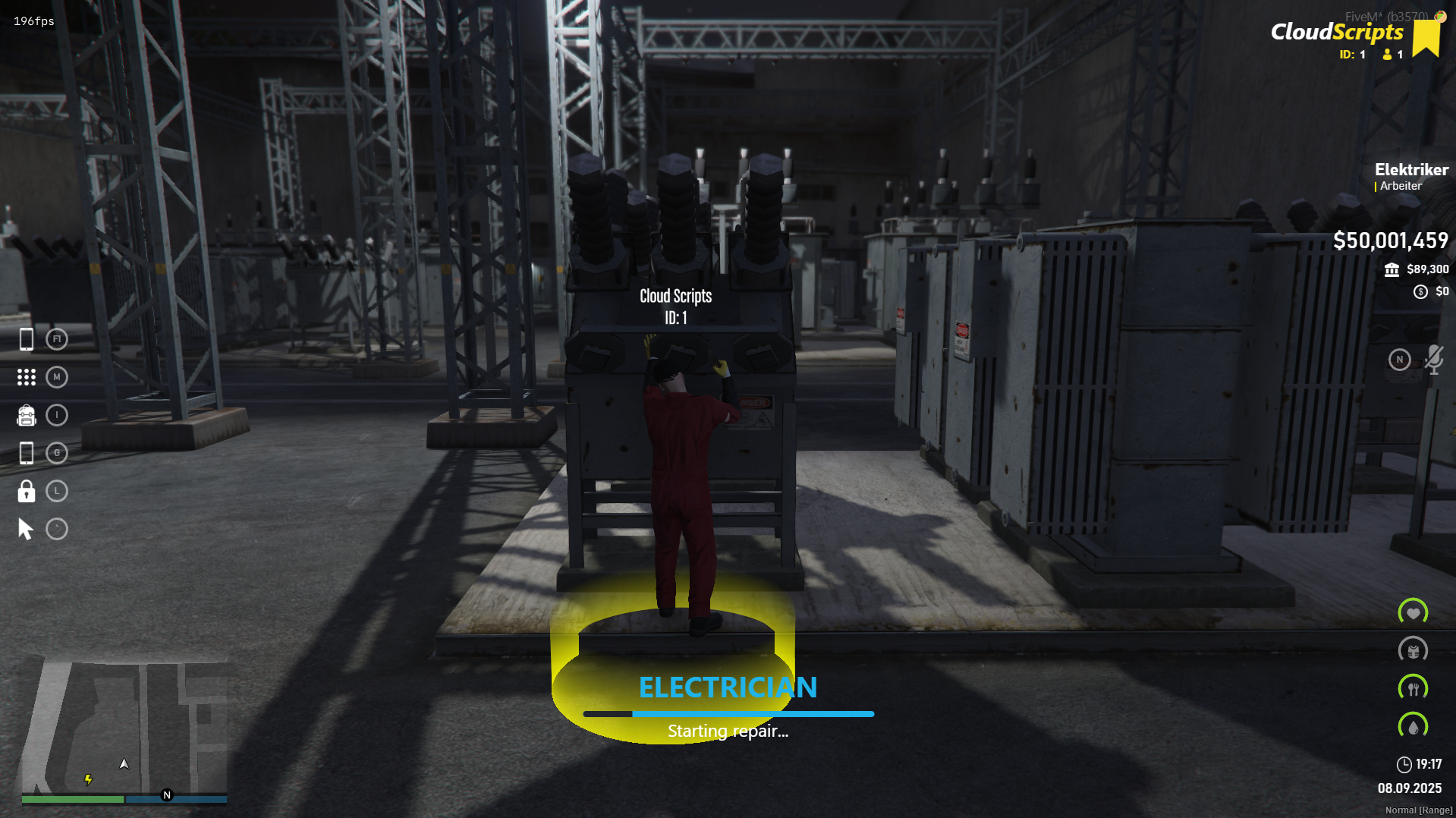 CloudScripts · ESX ELECTRICIAN JOB ( GRAND RP STYLE )