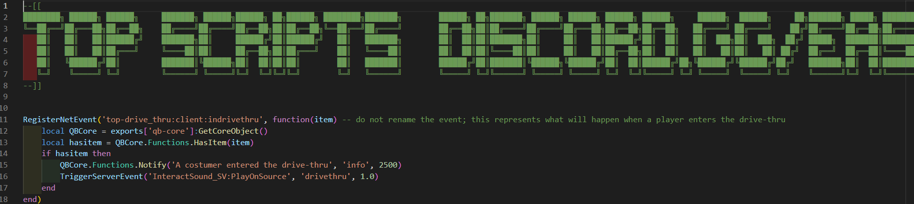 Top+ Scripts | DRIVE THRU [QBCORE]
